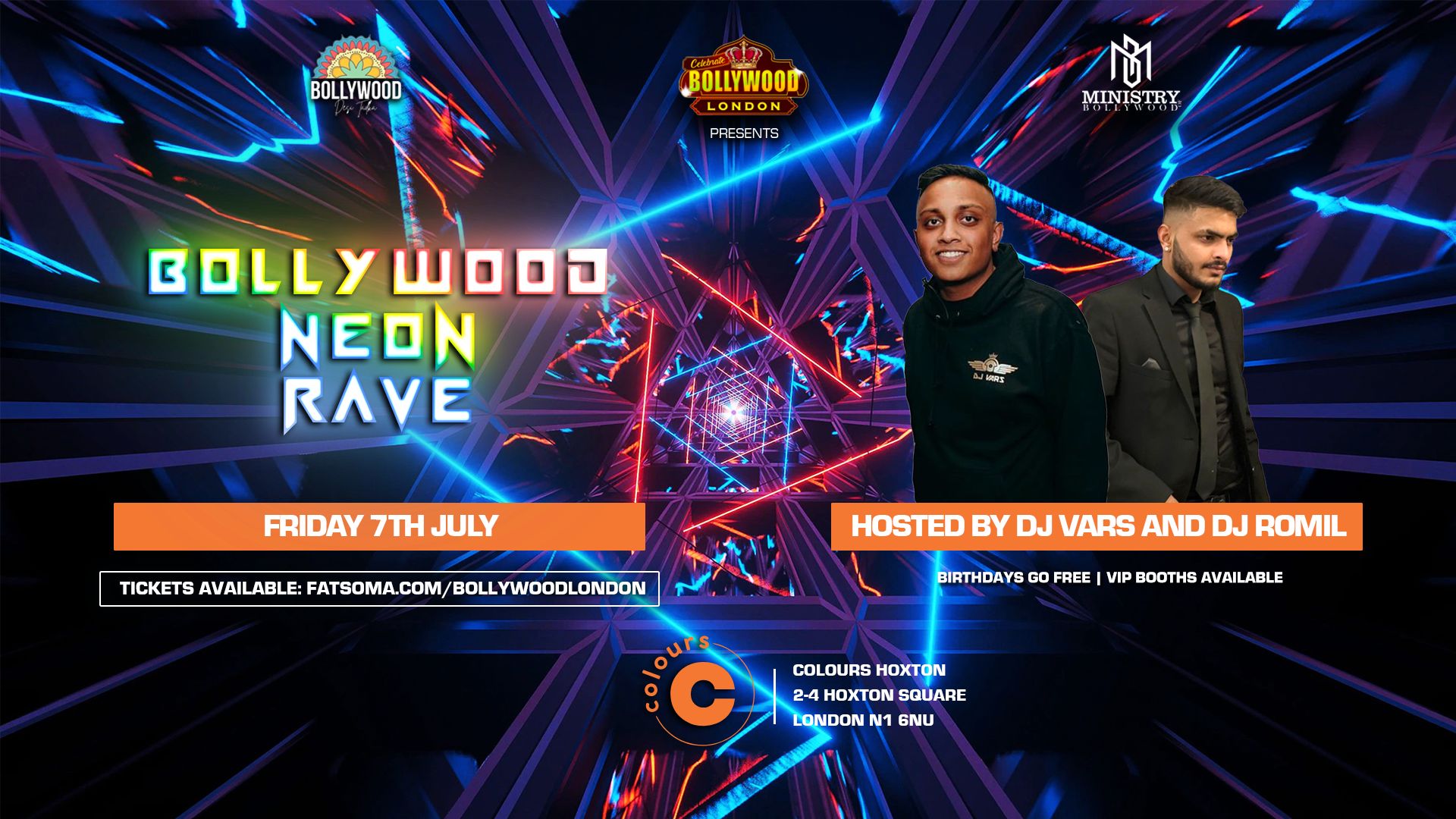 BOLLYWOOD NEON RAVE at Colours Hoxton, London on 7th Jul 2023 | Fatsoma