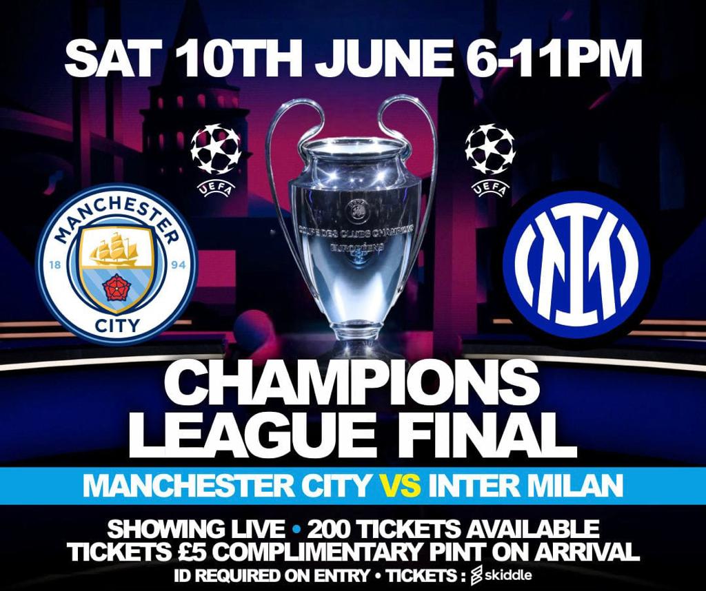 Manchester City Vs Inter Milan Champions League Final at The MCR Lounge ...