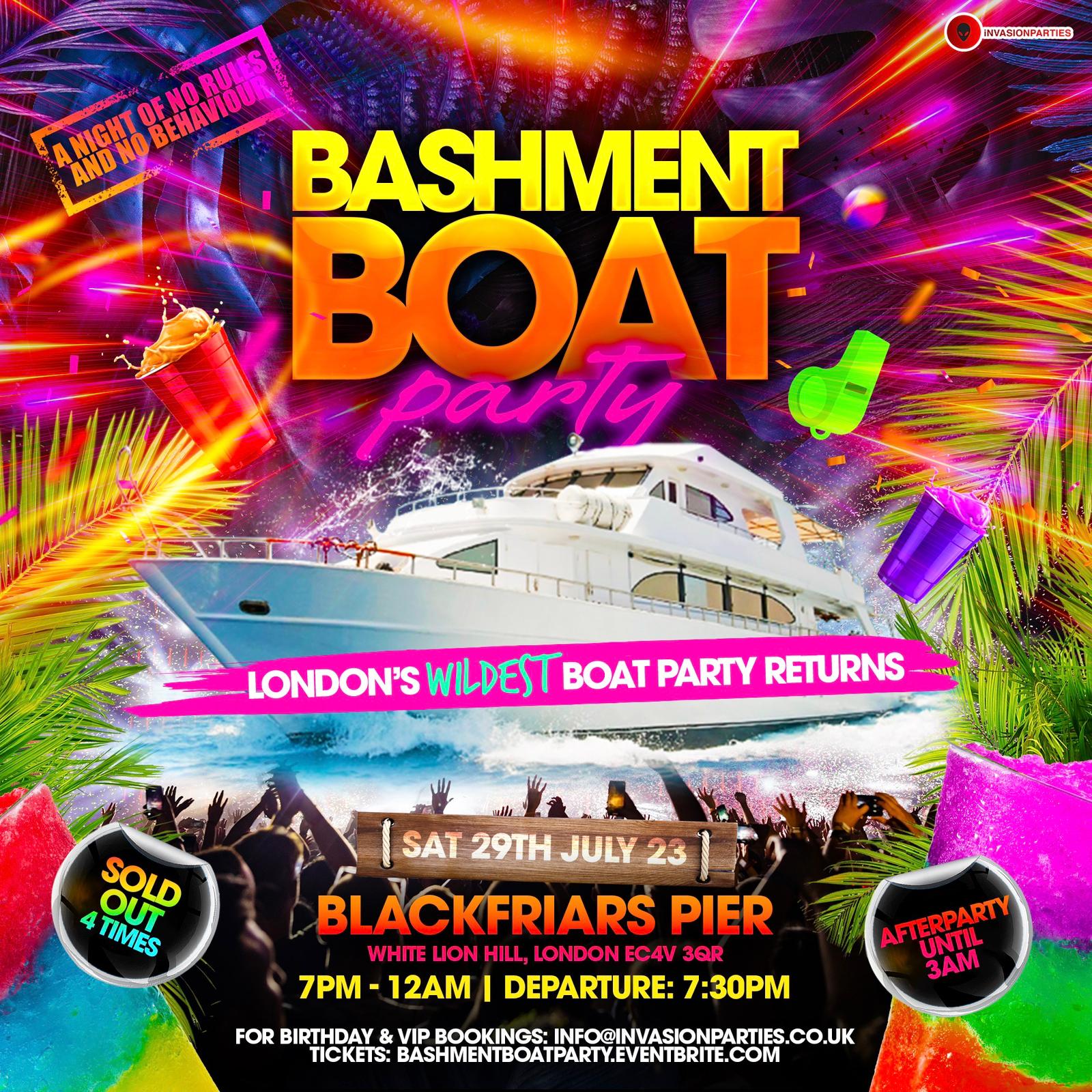 Bashment Boat Party - Summer Boat Party at Uber Boat by Thames Clippers ...