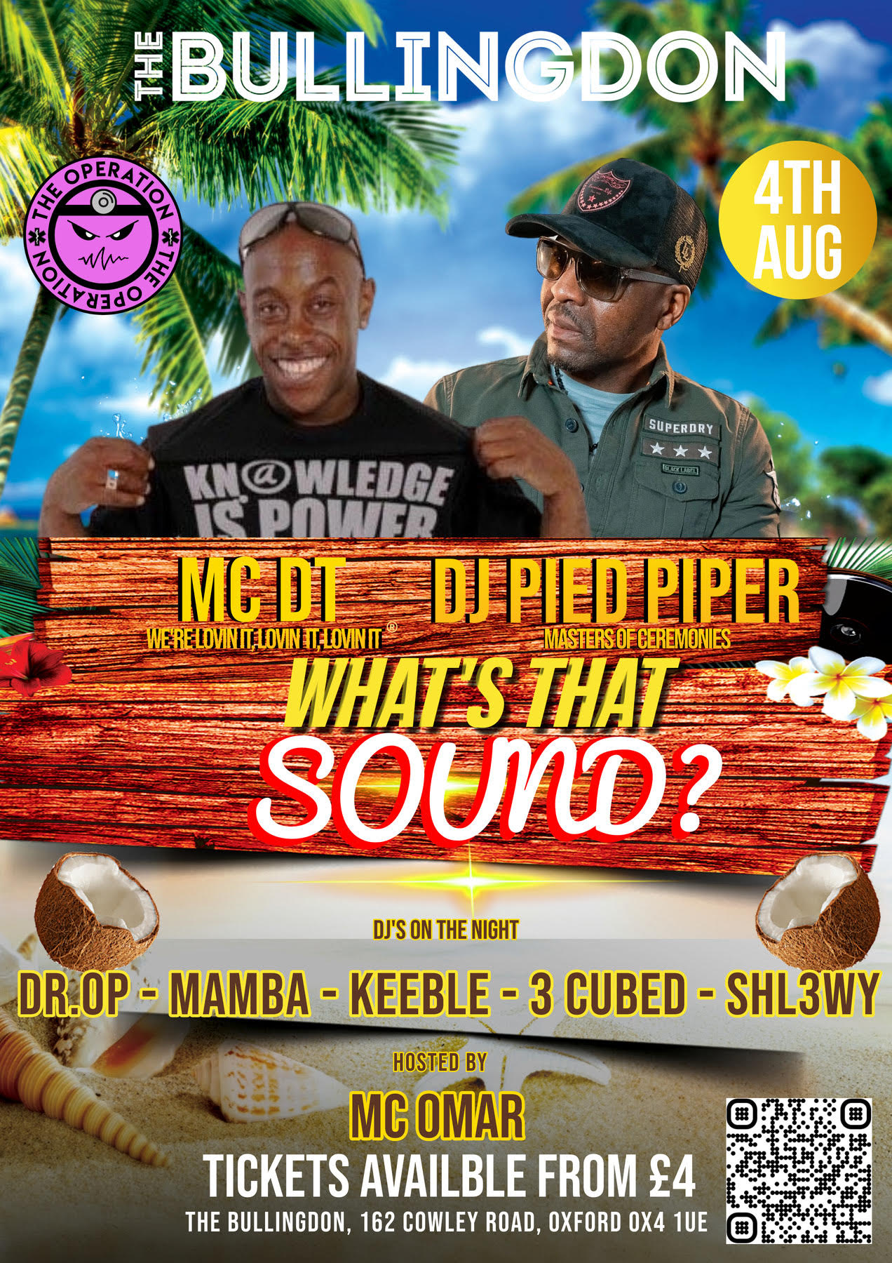 Operation Beach Party W/ Pied Piper & MC DT at The Bullingdon, Oxford ...