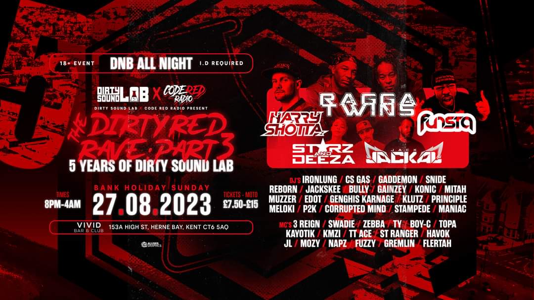 THE DIRTY RED RAVE : 5 YEARS OF DIRTY SOUND LAB at VIVID - Bar & Club ...