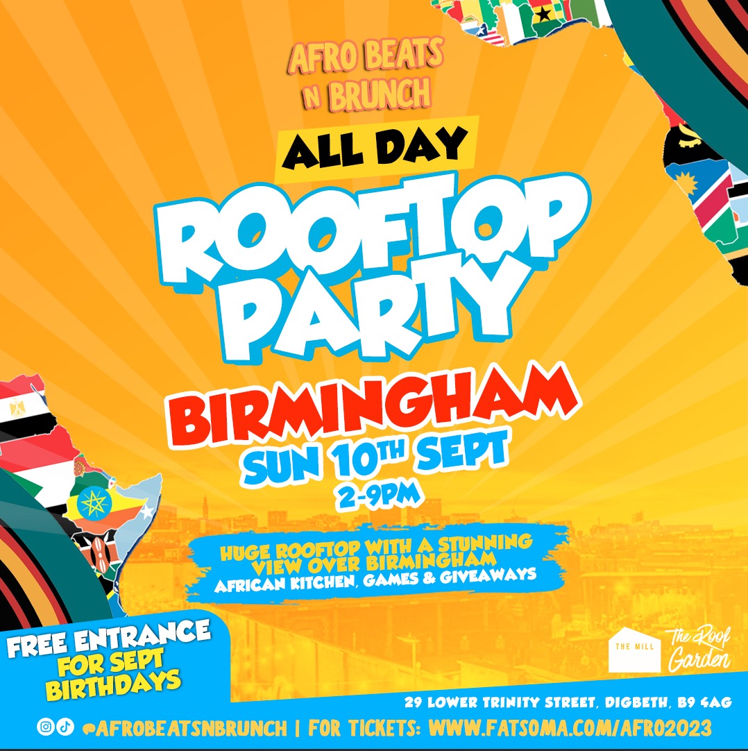 BIRMINGHAM - Afrobeats n Brunch: All Day Rooftop Party ☀️ at The Mill ...