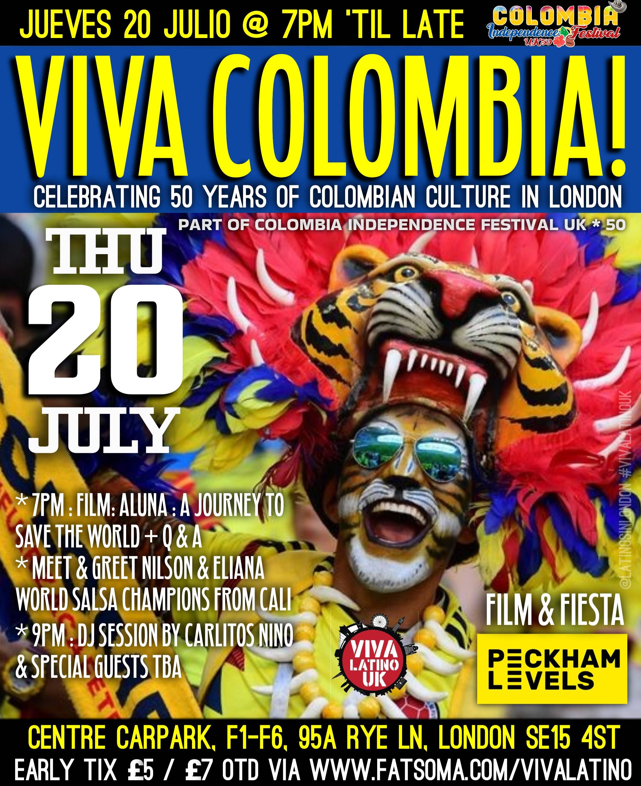 Thu 20 JULY | Viva Colombia! Film & Fiesta w/ DJCarlitosNino + guests TBA at Peckham Levels ...