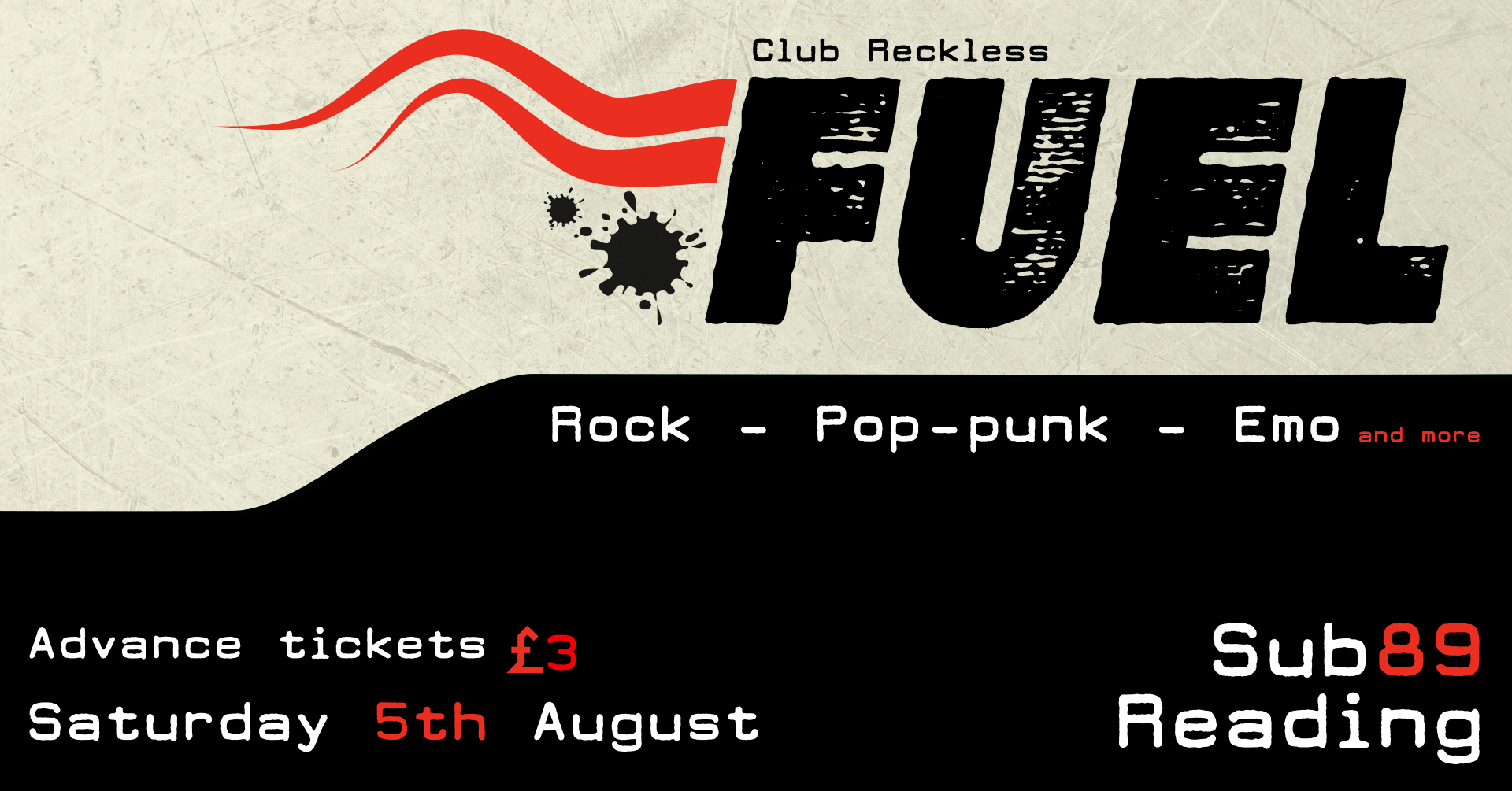 FUEL - Rock, pop-punk, emo & more at Sub89! at Sub89, Reading on 5th ...