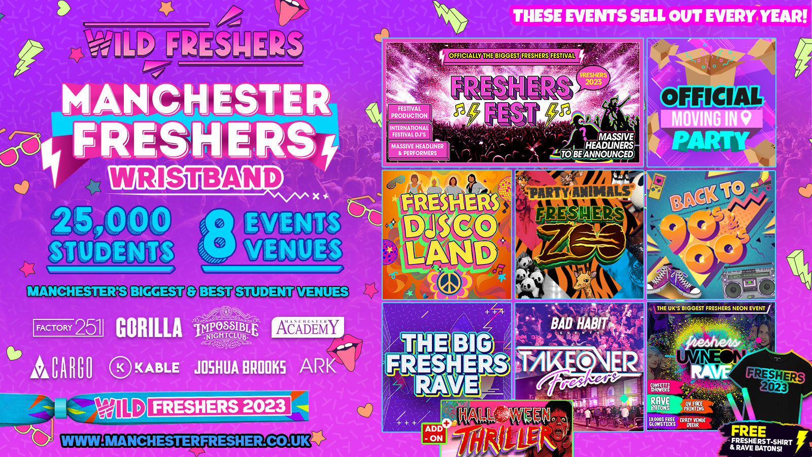WILD MANCHESTER [UNI OF WEEK] FRESHERS WRISTBAND⚡️FINAL 50 WRISTBANDS ...