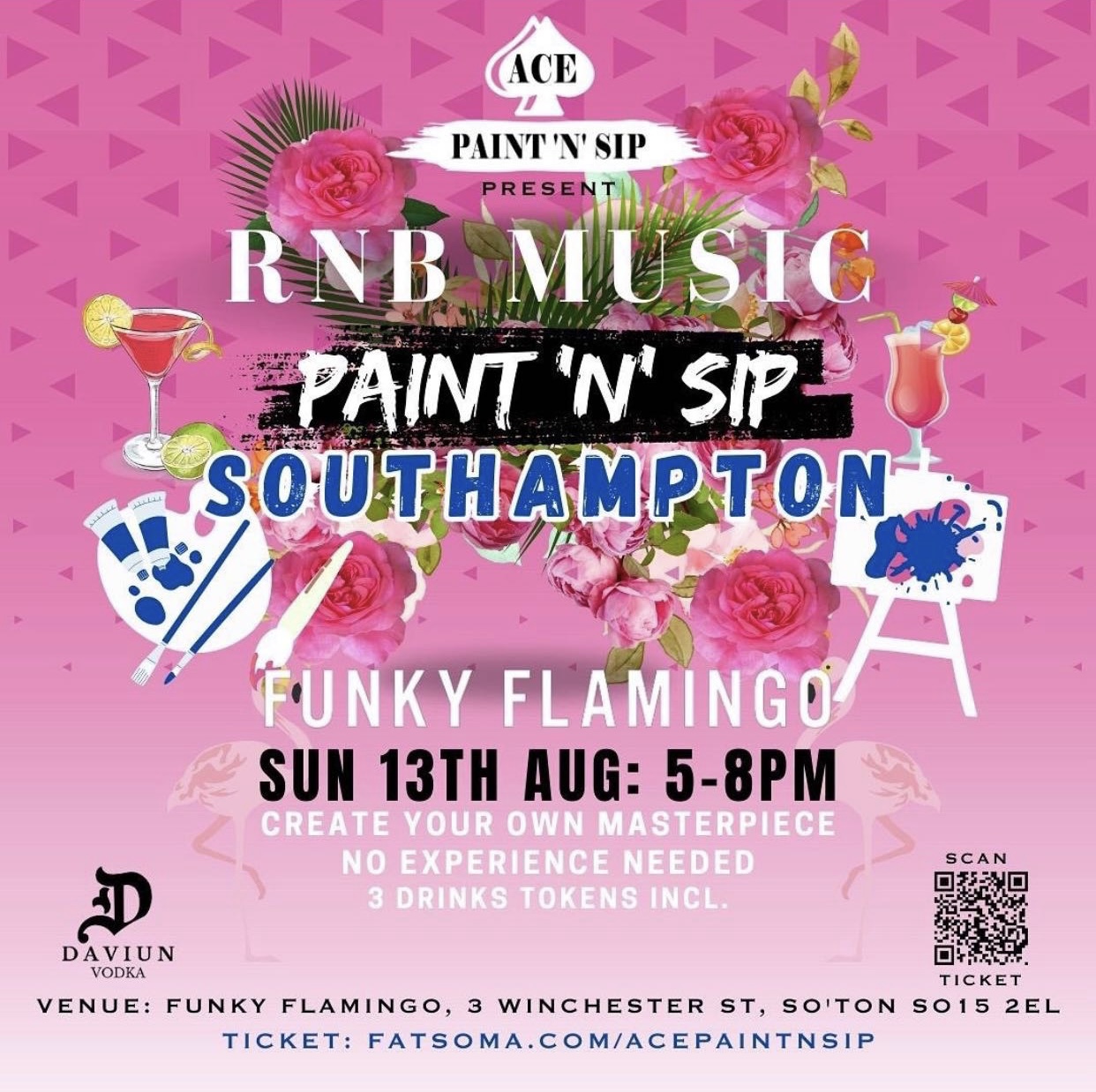 Southampton- Ace Paint & sip at Funky Flamingo Southampton - Lounge ...