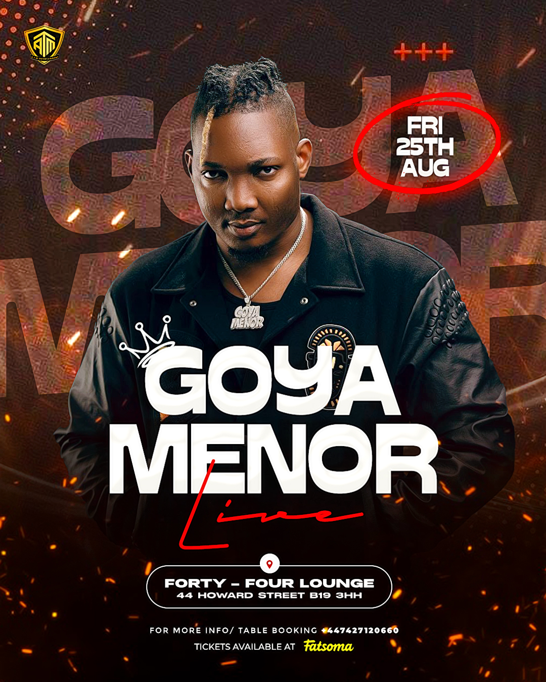 Goya Menor at 44loungebirmingham, Birmingham on 25th Aug 2023 | Fatsoma
