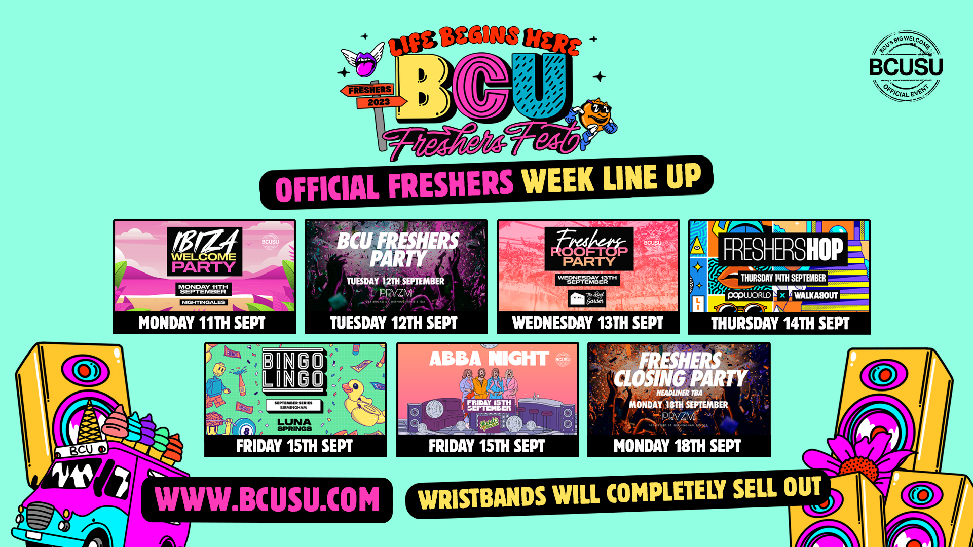 BCUSU Official Freshers Fest 2023 [SELL OUT WARNING!] at Various Venues ...