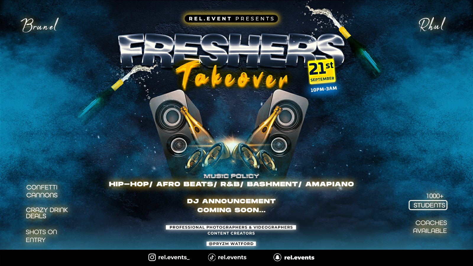 FRESHERS TAKEOVER @ WATFORD PRYZM (RHUL) at PRYZM Watford, Watford on ...