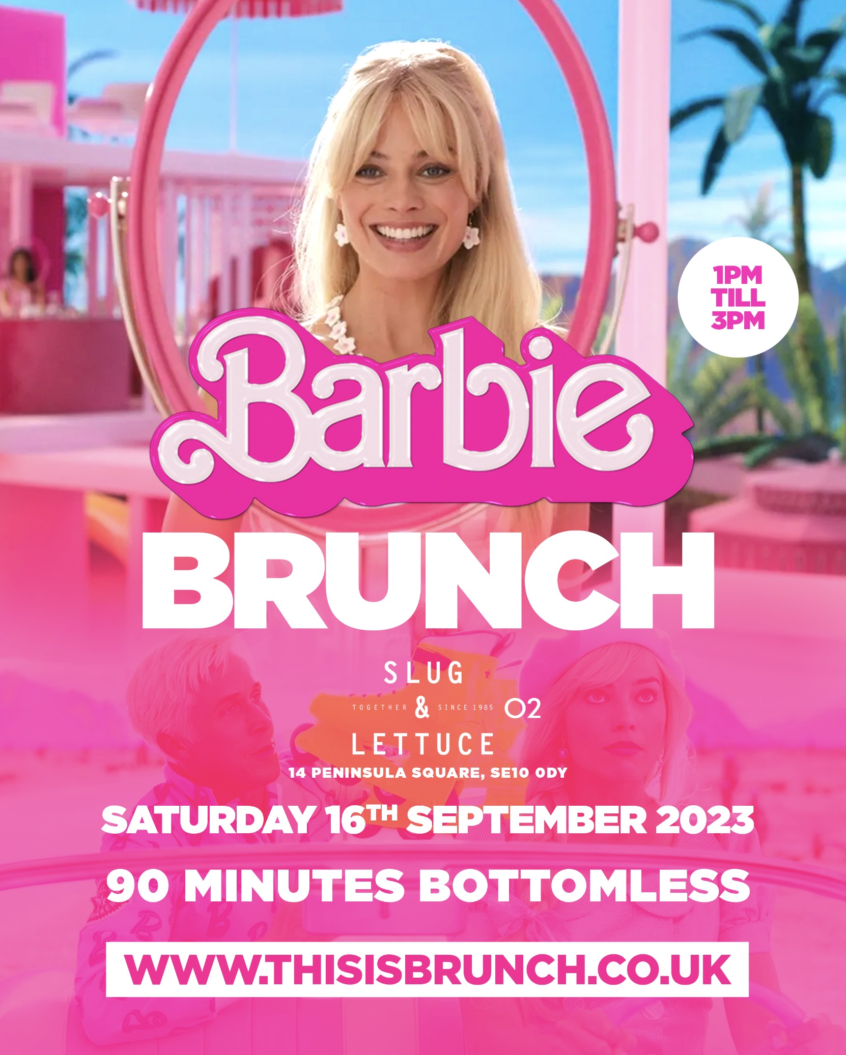 Pink Perfection - Barbie Bottomless brunch at Slug & Lettuce - The O2, London on 16th Sep 2023 ...
