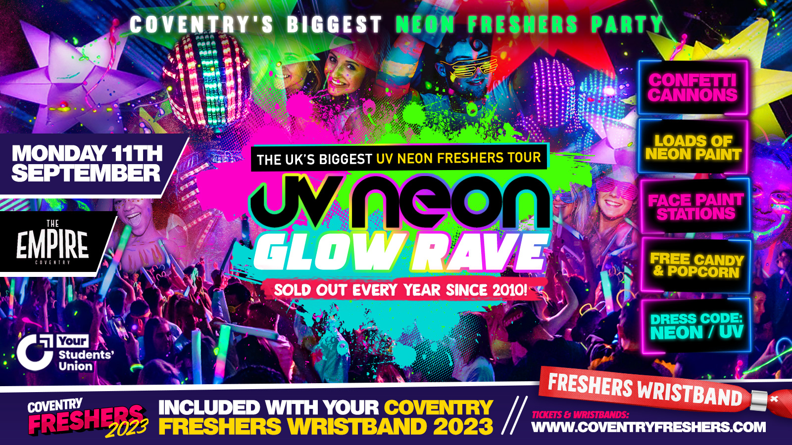 UV Neon Glow Rave | Official Coventry Freshers 2023 at hmv Empire ...