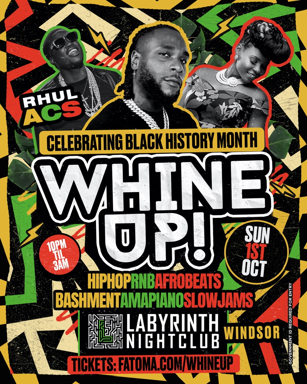 Whine up! Black History Month - Sun 1st Oct Labyrinth windsor at ...
