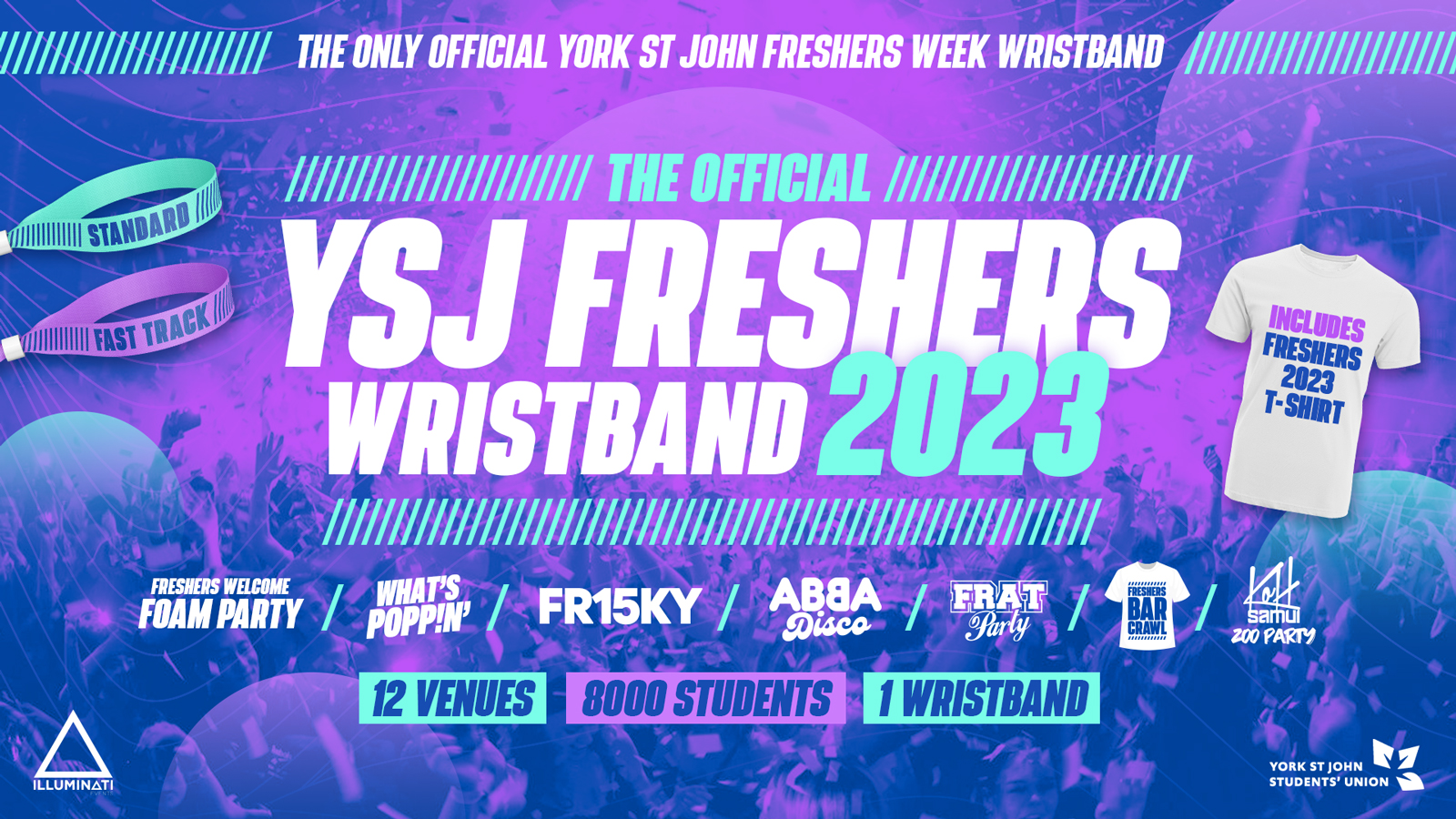 York St John Freshers Week Wristband 2023 (Official) at Various Venues ...