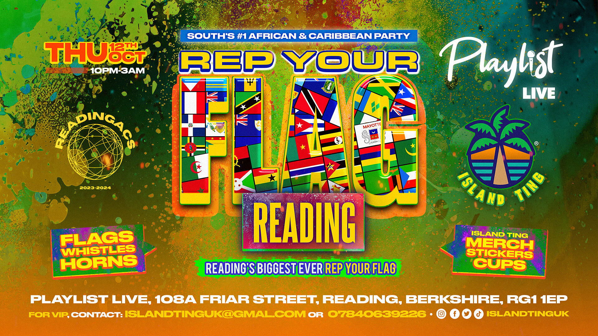 Rep Your Flag Reading 🌴 (Island Ting) at Playlist Live, Reading on 12th ...