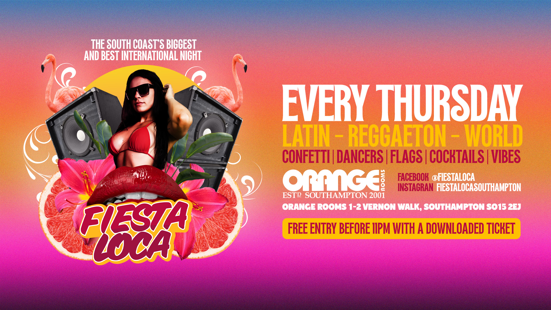 🕶 Fiesta Loca - Every THURSDAY orange rooms! 🕶 at Orange Rooms ...