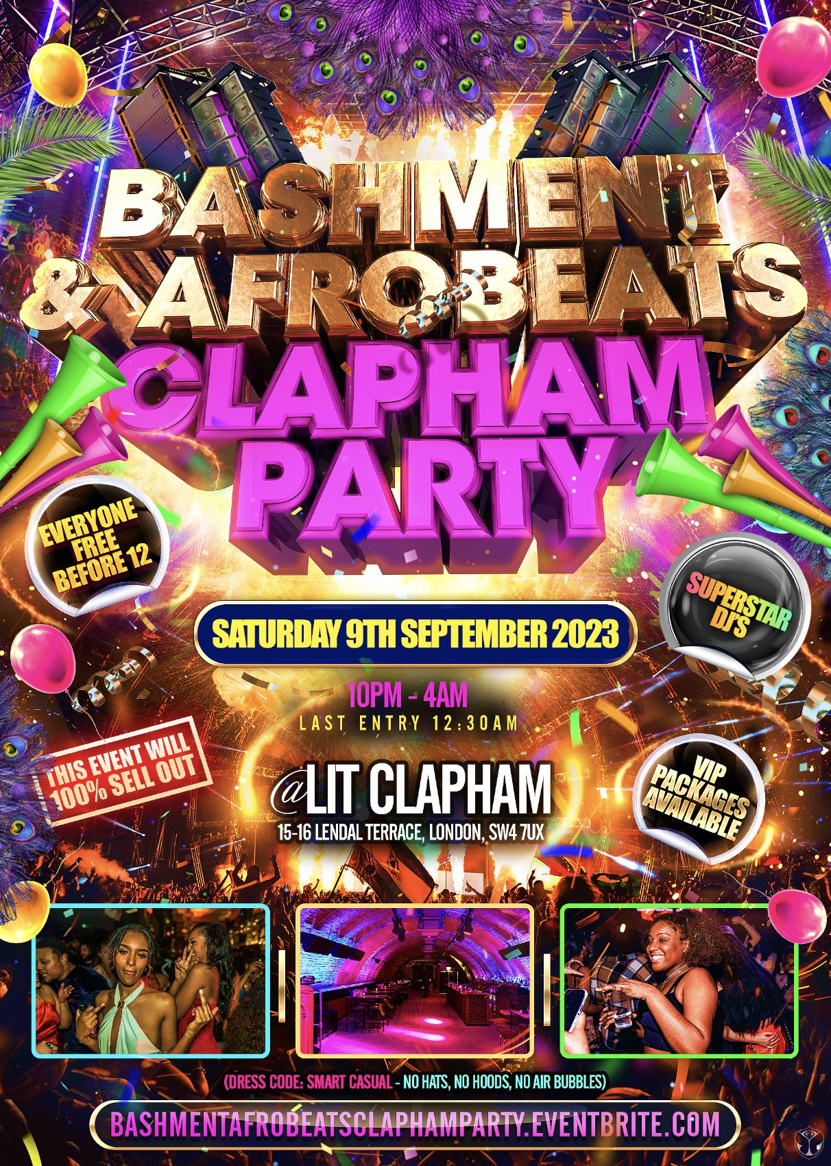 Bashment & Afrobeats Clapham Party - Everyone Free Before 12AM at Lit ...