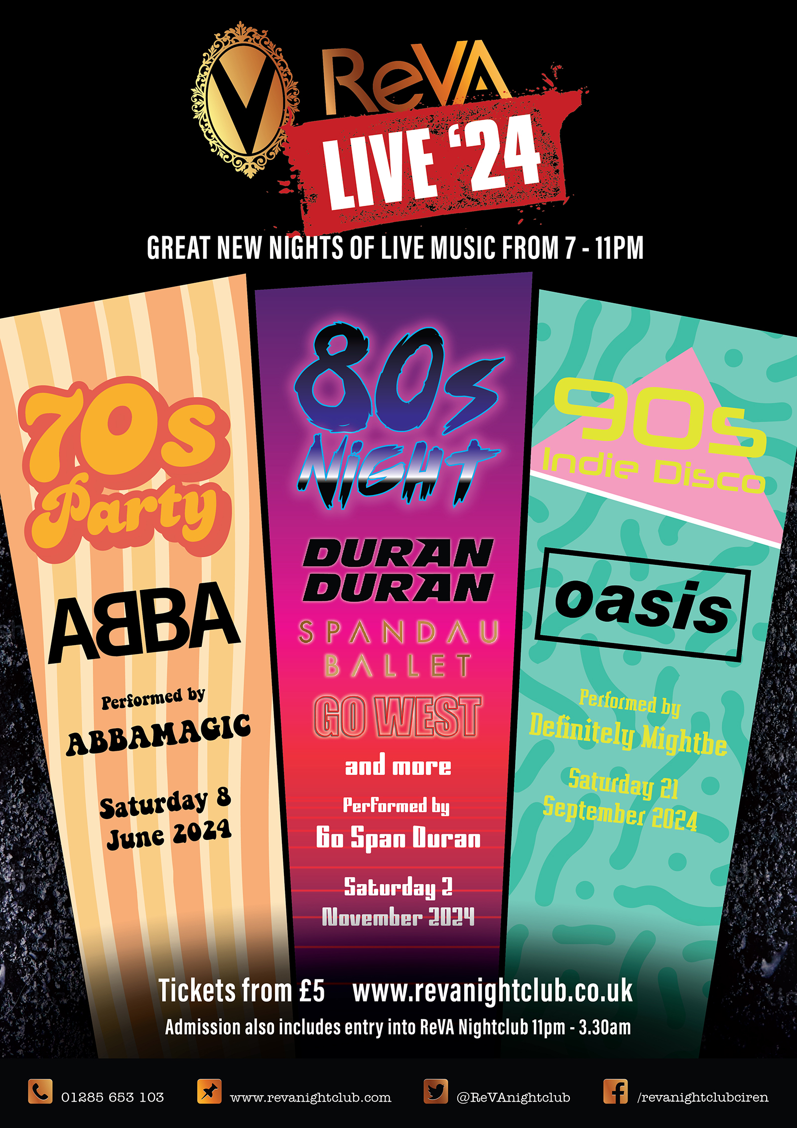 ReVA LIVE'24 - 70's Party hosted by ABBA (Tribute) at ReVA Nightclub ...