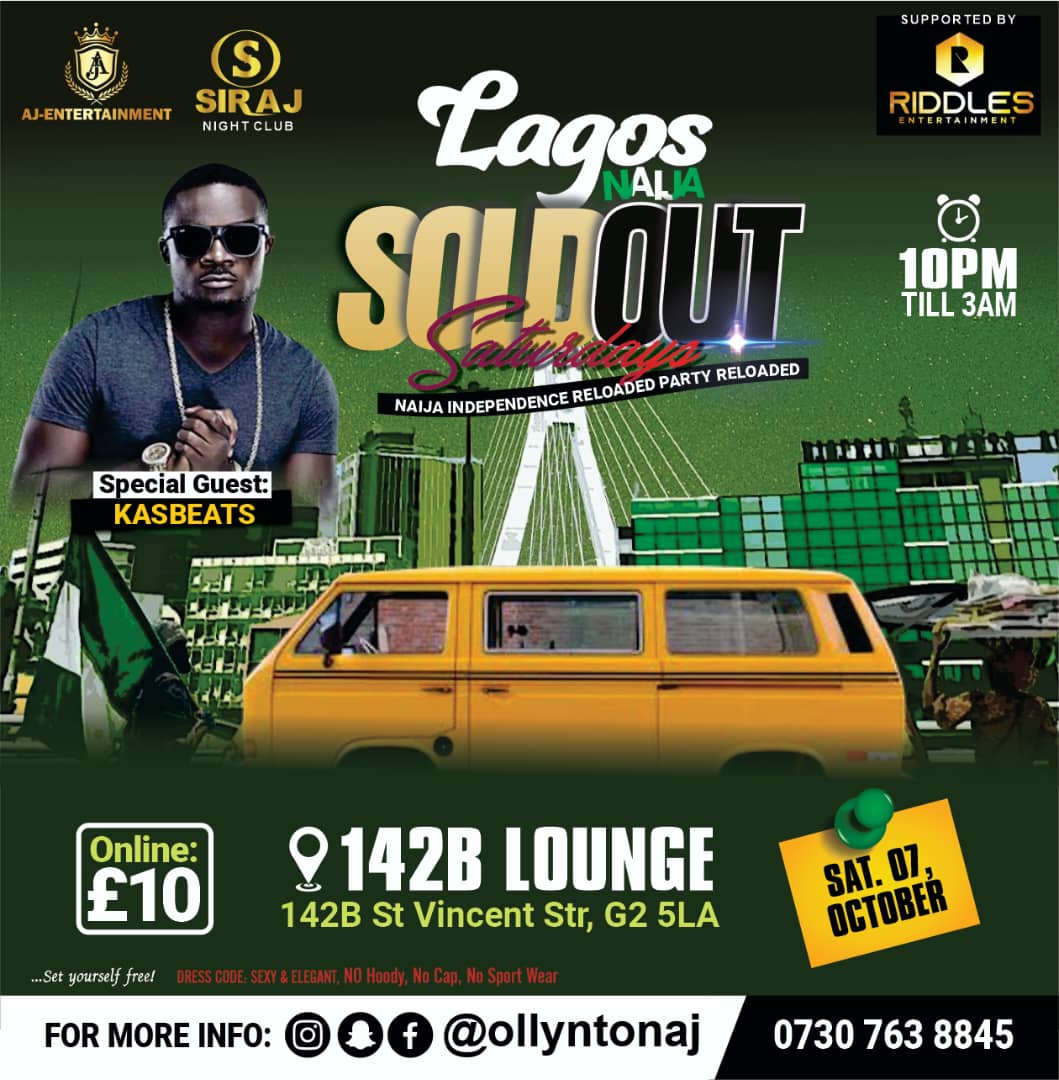 NAIJA INDEPENDENCE PARTY RELOADED WITH KASBEATS at 142B Lounge, Glasgow ...
