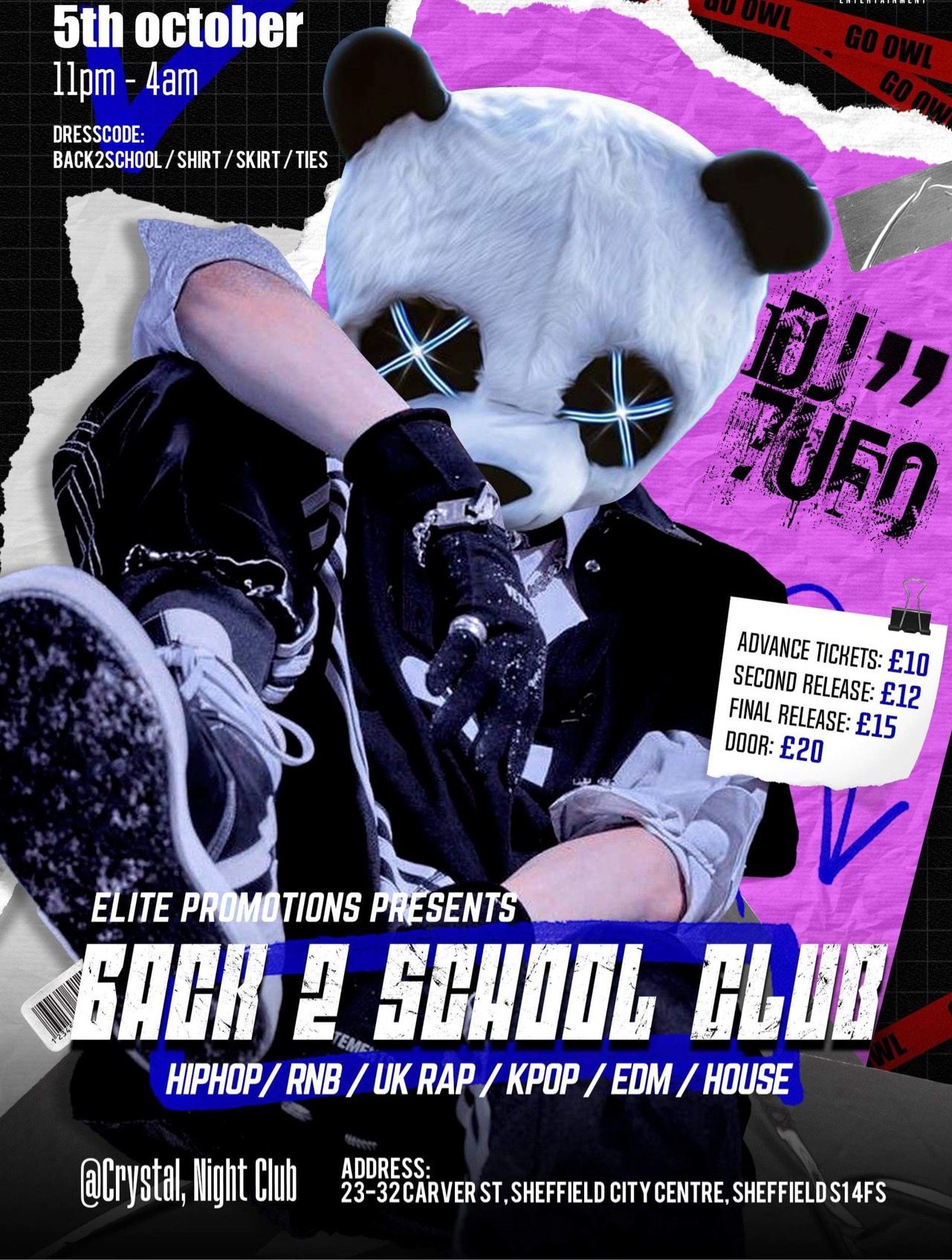 Elite Presents 'Back2School Freshers Party 2024' at Crystal Bar, Sheffield on 5th Oct 2023 | Fatsoma